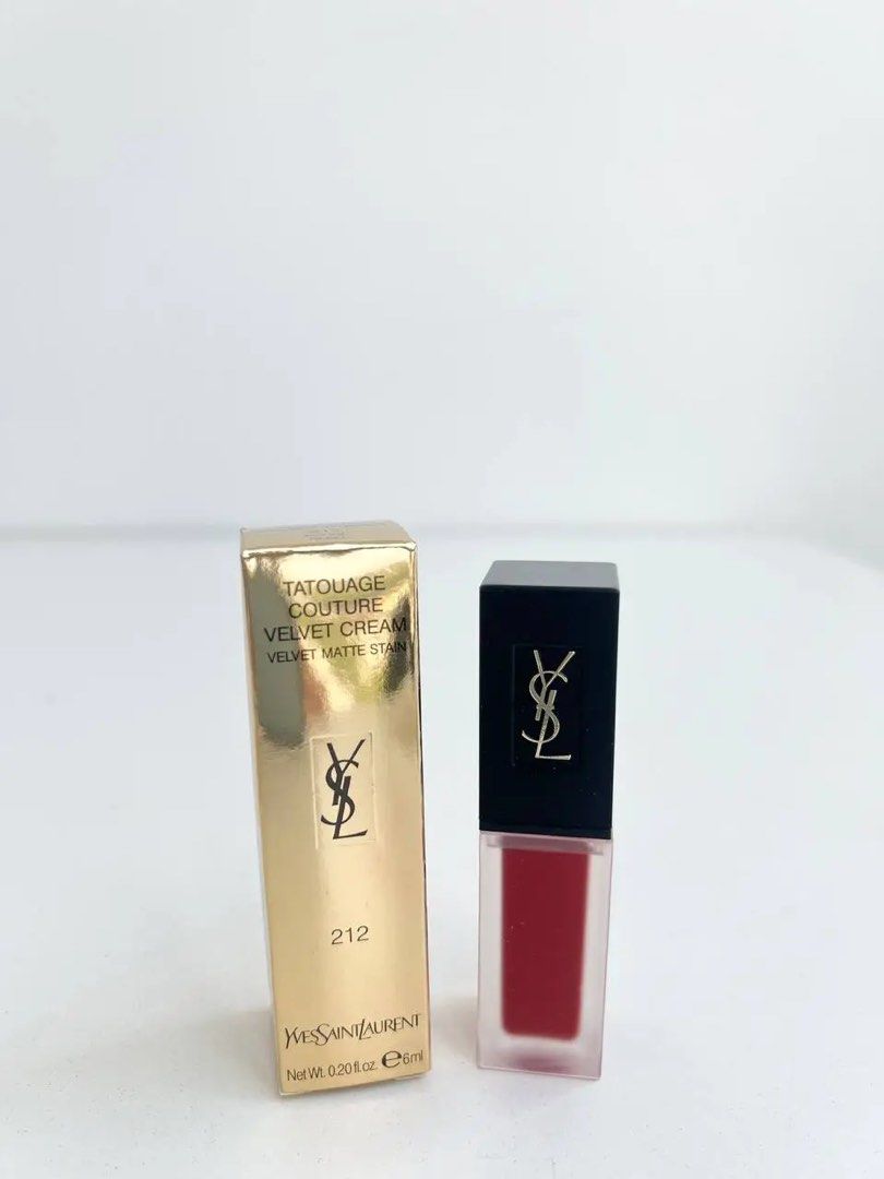 [ORIGINAL] AUTHENTIC READY STOCK YSL TATOUAGE COUTURE VELVET CREAM LIPSTICK - 212 Rouge Rebel ...