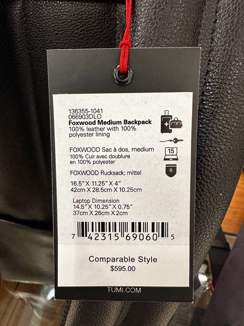 (PREORDER) TUMI FOXWOOD MEDIUM BACKPACK, Men's Fashion, Bags, Backpacks ...