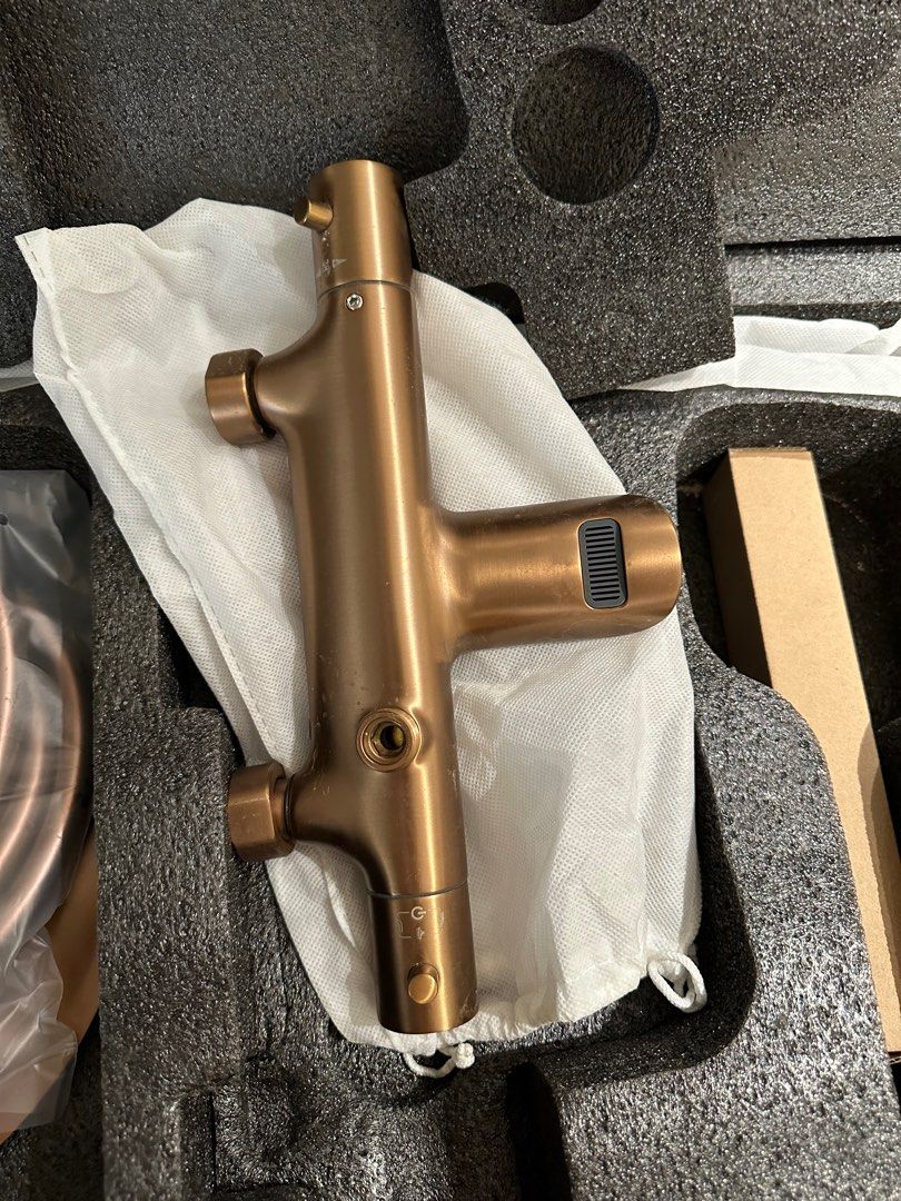 Rigel Thermostatic Brushed Copper Rain Shower Set W2-R-TSME14418T (BrCu ...