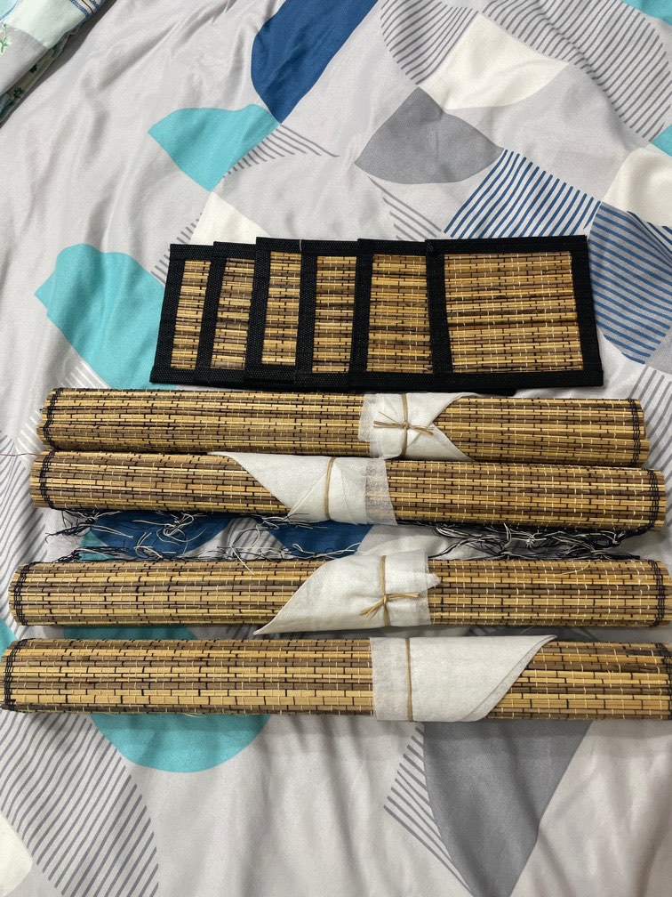 Table bamboo mats set, Furniture & Home Living, Home Decor, Other Home ...