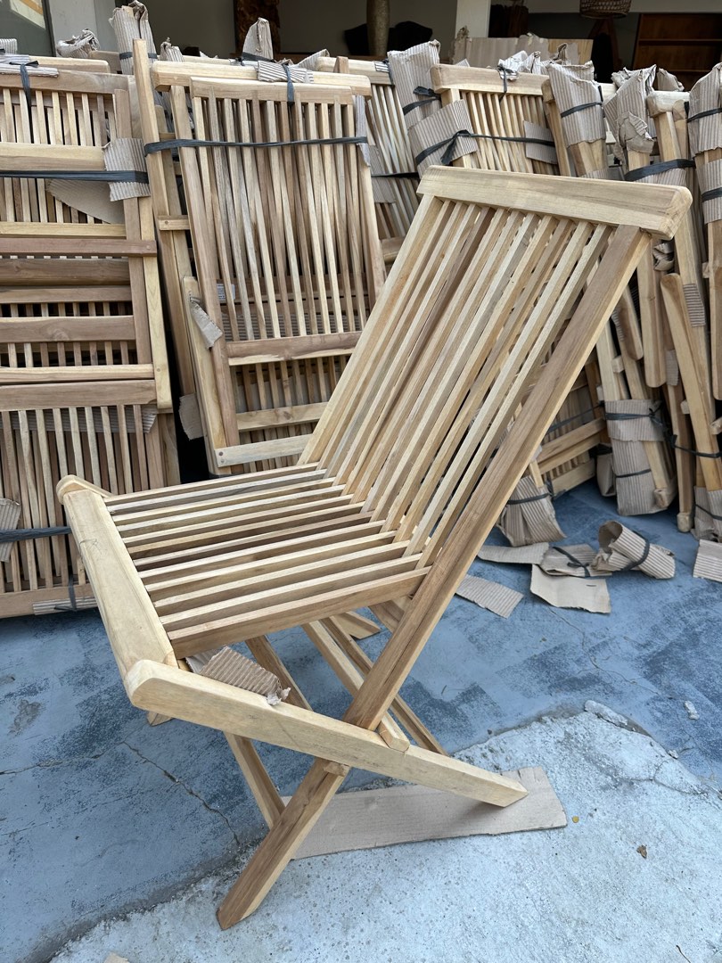 Teak Wood Folding Chair *Clearance*, Furniture & Home Living, Outdoor ...
