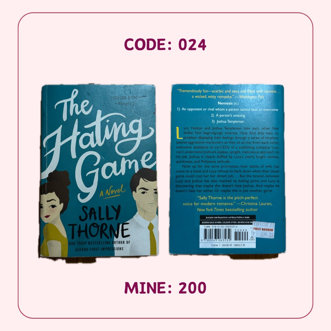 The Hating Game, Hobbies & Toys, Books & Magazines, Fiction & Non ...