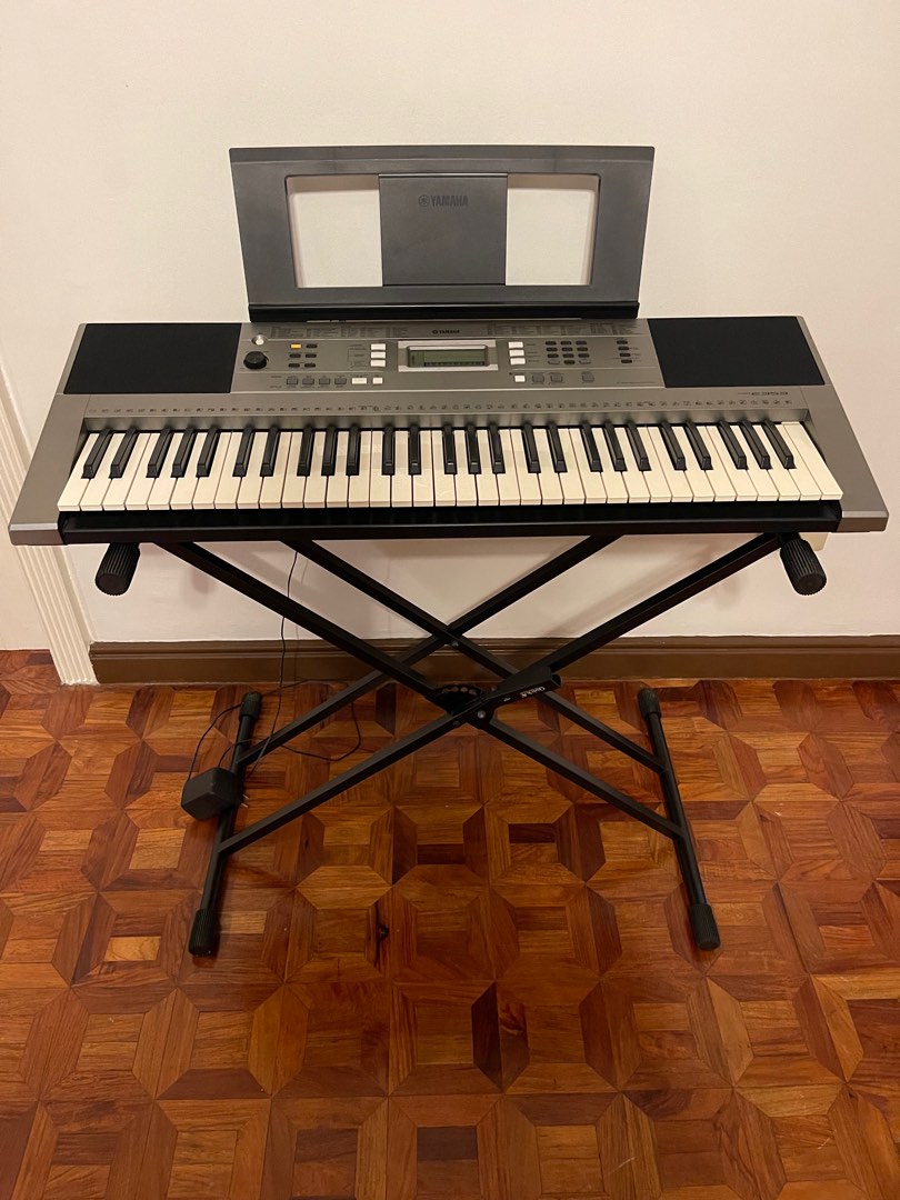 Yamaha keyboard with stand and adaptor, Hobbies & Toys, Music & Media, Musical Instruments on ...