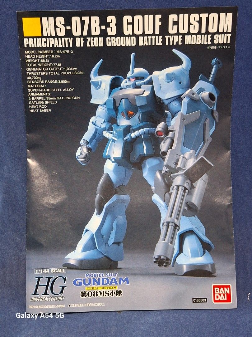高達 GUNDAM HG MS-07B-3 GOUF CUSTOM PRINCIPALITY OF ZEON GROUND BATTLE ...