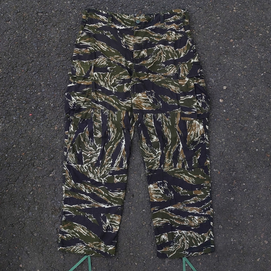 Big Wasp Tiger Stripe Camo Ripstop Cargo Pants, Fesyen Pria, Pakaian , Bawahan di Carousell