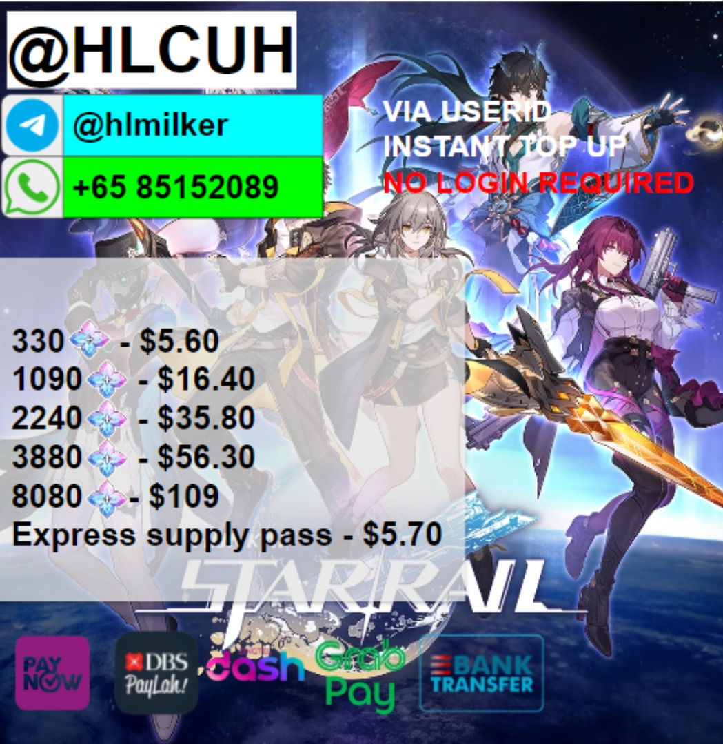 [CHEAPEST] Honkai Star Rail Top Up/ HONKAI STAR RAIL SHARDS TOP UP ...