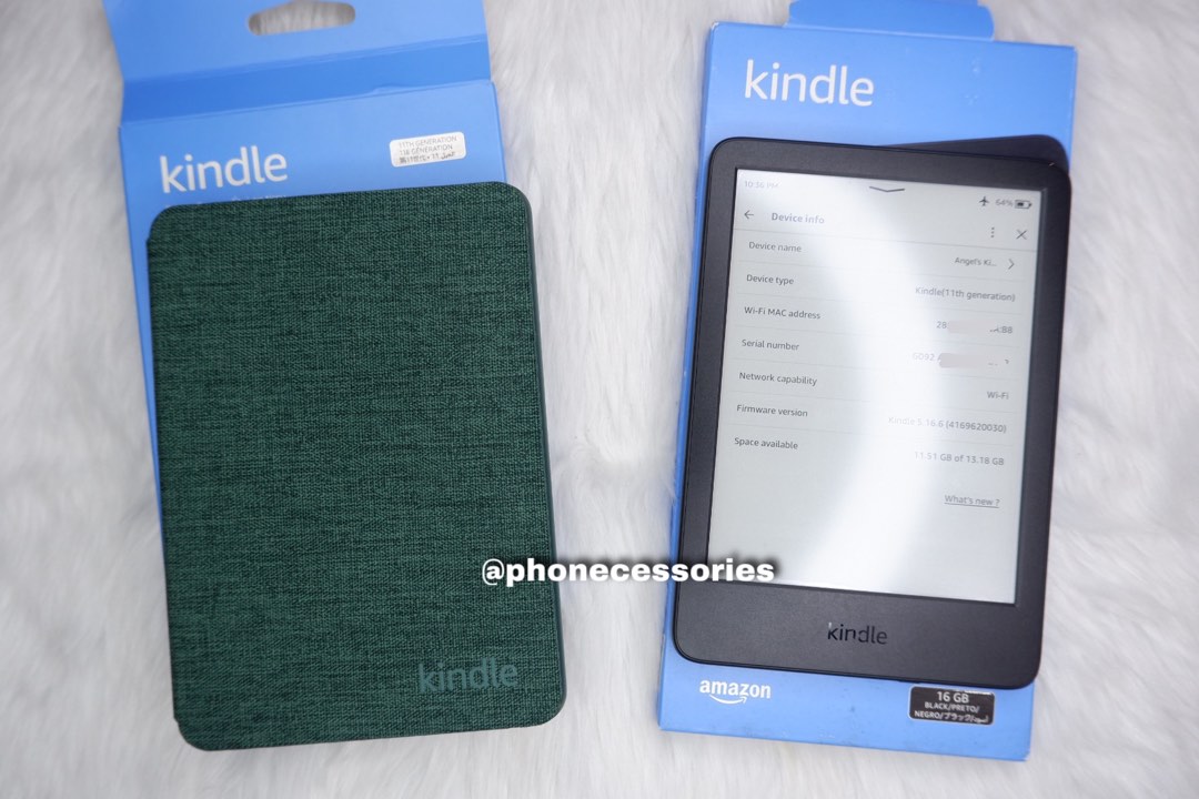 Kindle Basic 11th Gen 16GB - Black + Original Amazon Fabric Case ...