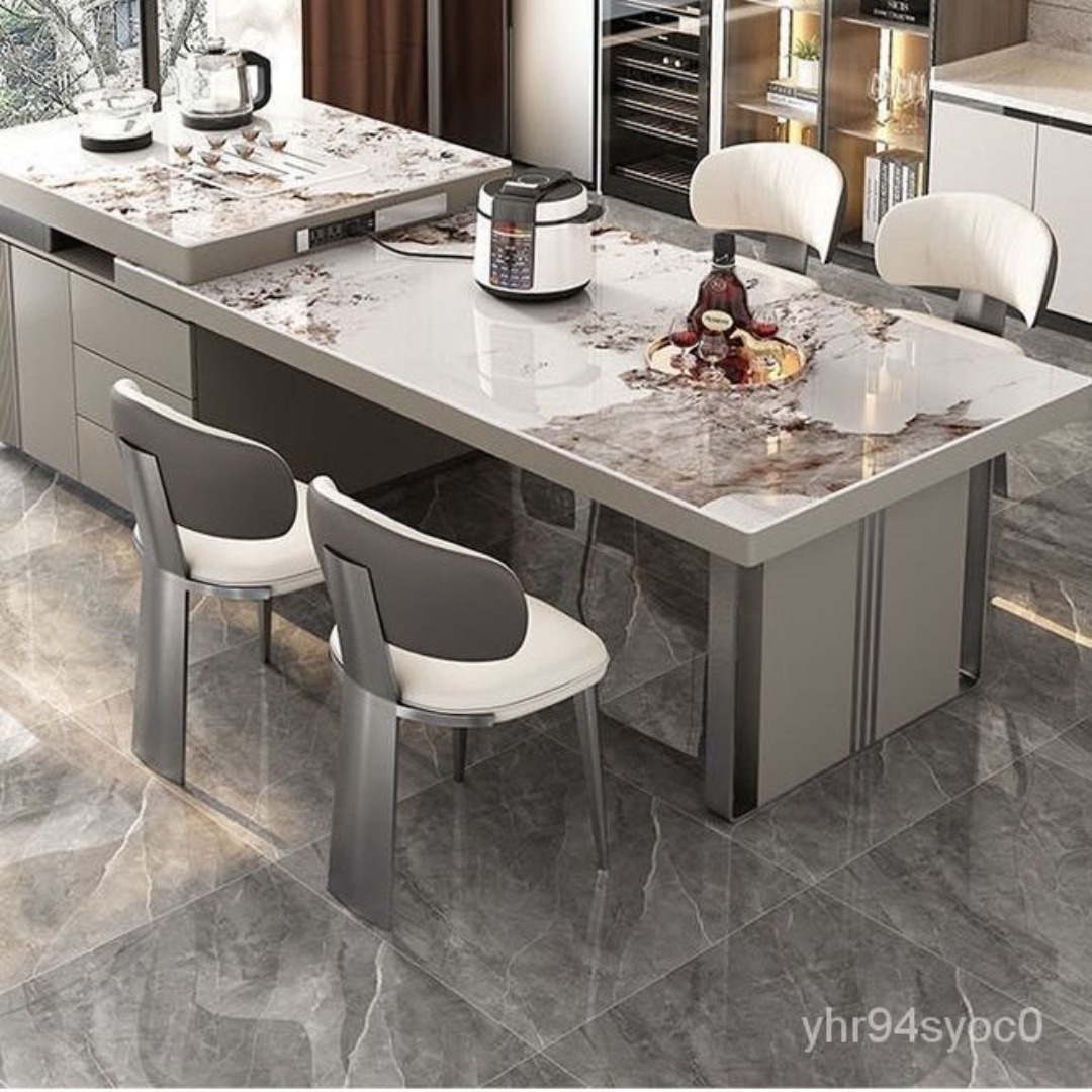 Kitchen Island Dining Table Combination Integrated Retractable Storage ...