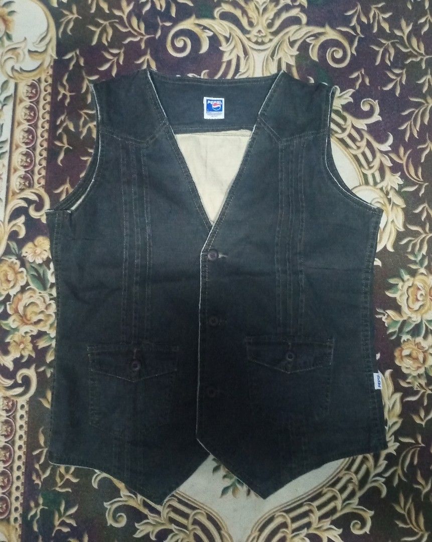 Pepsi Jeans Vest, Men's Fashion, Tops & Sets, Vests on Carousell