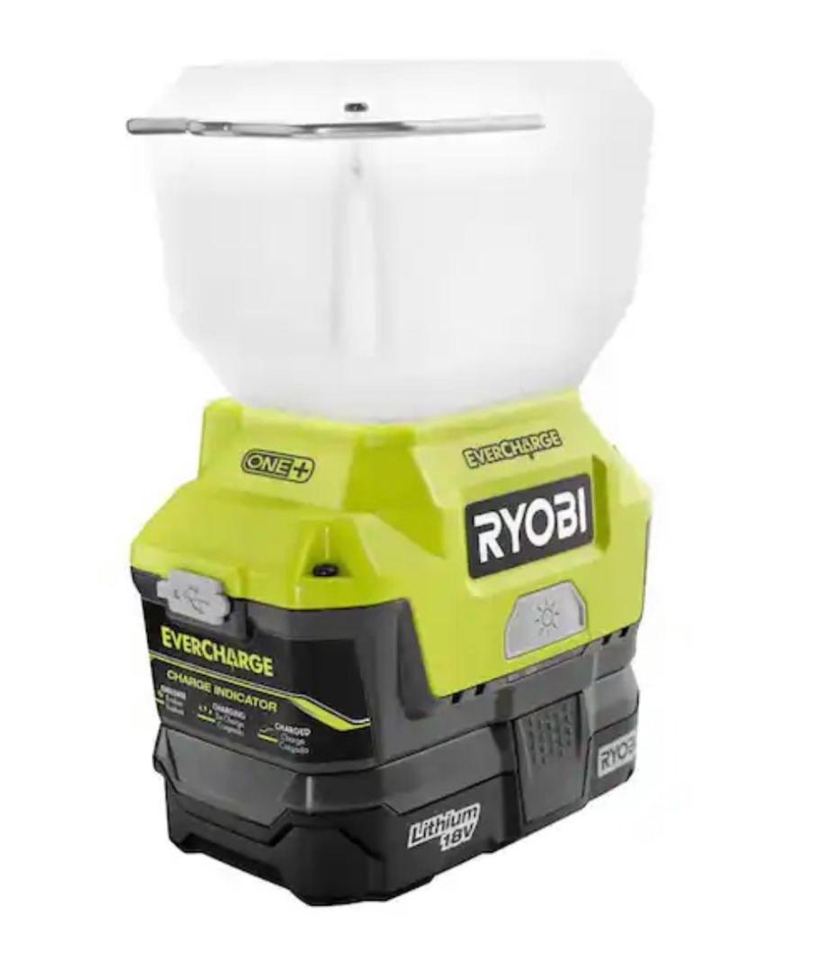 RYOBI P784K 18V Lithium-Ion Cordless EVERCHARGE LED Area Light with (1 ...