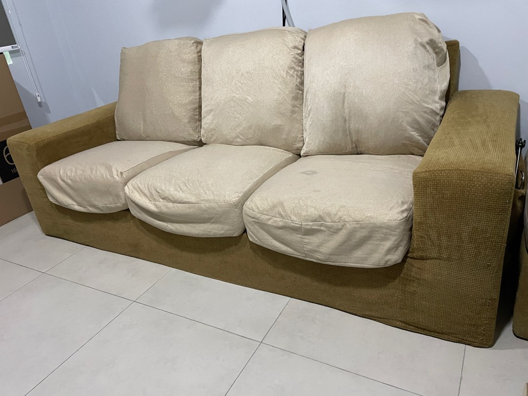 Sofa L atau sofa 3+1, Furniture & Home Living, Furniture, Sofas on Carousell