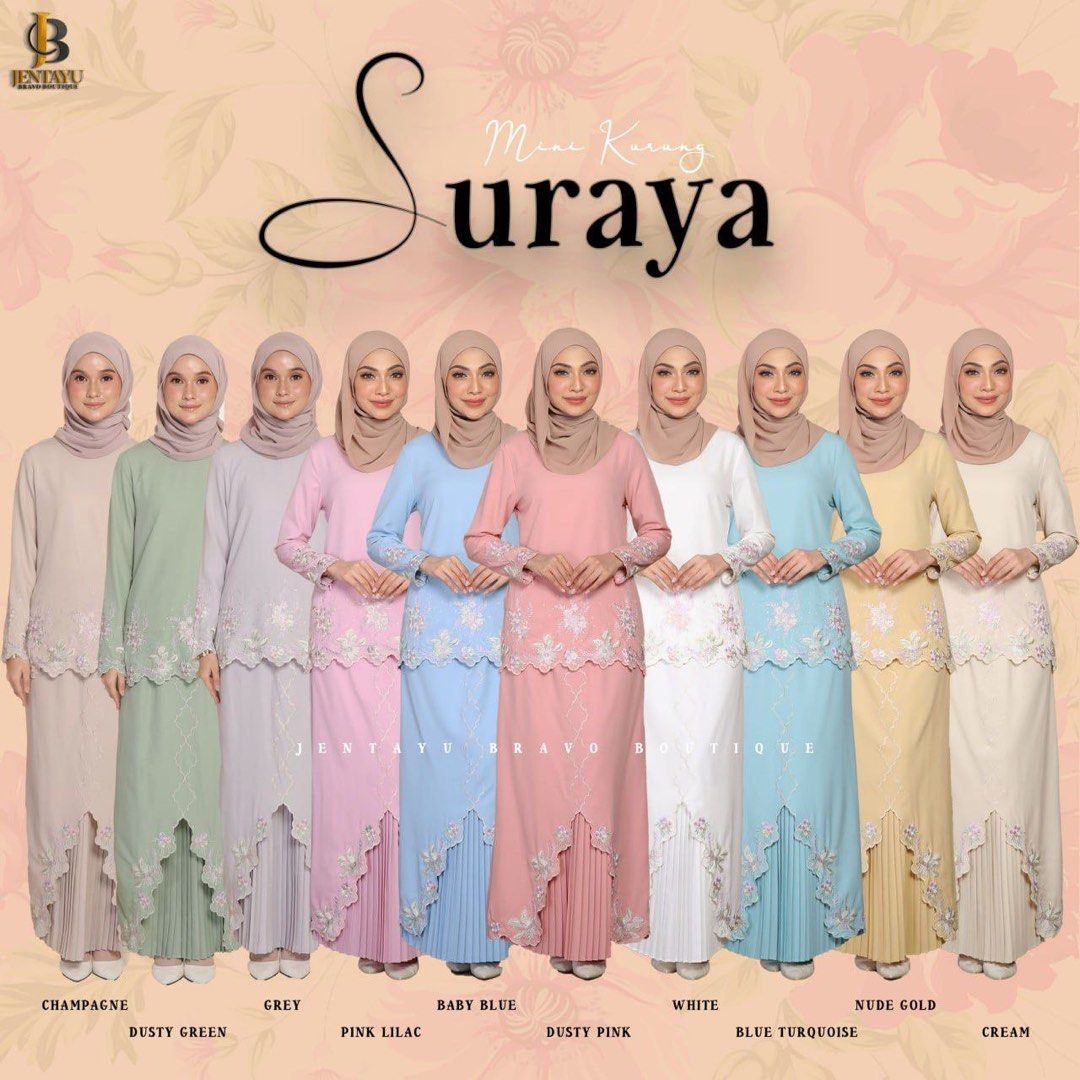 SURAYA MINI KURUNGi, Women's Fashion, Muslimah Fashion, Baju Kurung ...