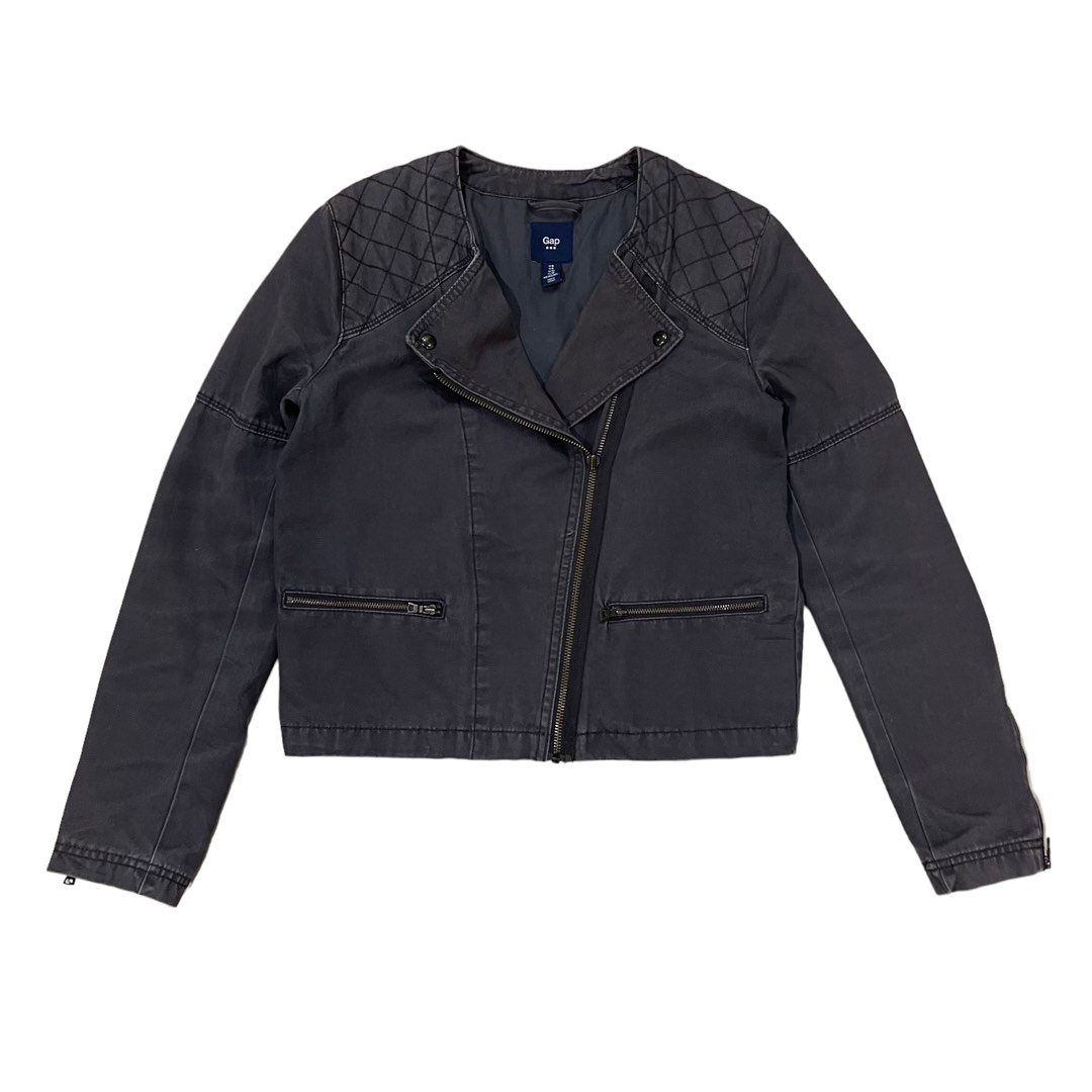 Vintage GAP Crop Bikers Jacket, Women's Fashion, Coats, Jackets and ...