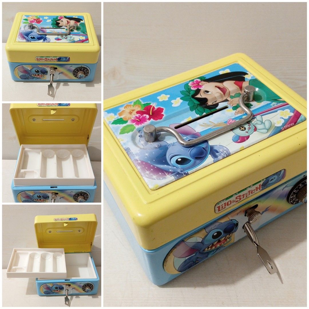 15 by 13cm Disney Lilo stitch metal cash box money storage, Hobbies ...