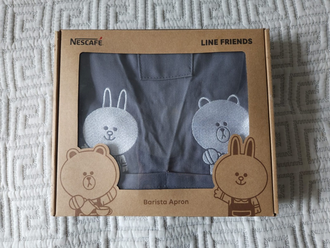 （全新有盒） Nescafe Line Friends Barista Apron 牛仔布圍裙, 傢俬＆家居, 浴室、廚房用品配件 ...