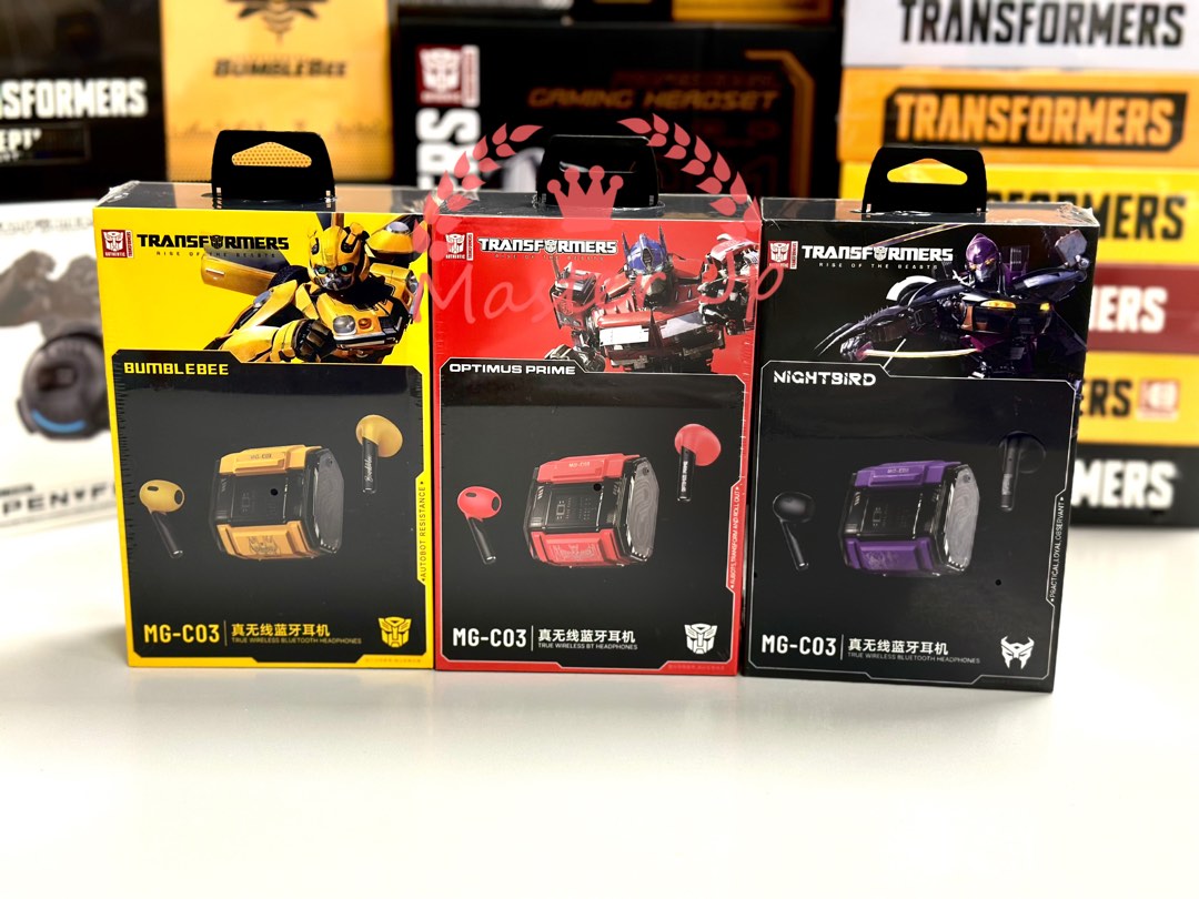 全新 Transformers MG-C03 變形金剛真無線藍牙耳機 黃色 大黃蜂 Bumblebee / 紅色 柯柏文 Optimus ...