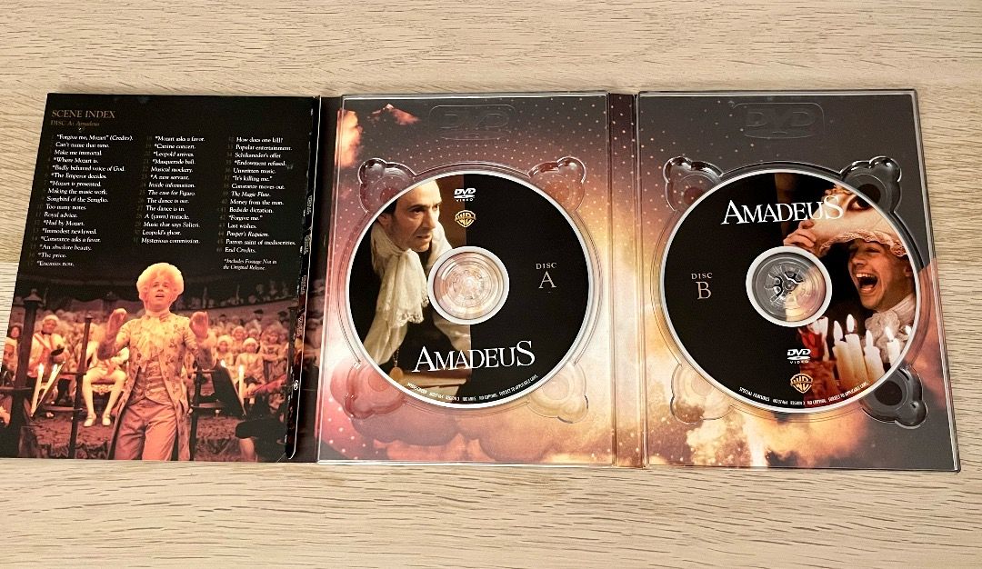 AMADEUS Director's Cut 阿瑪迪斯DVD 雙碟特別版 原裝正版, 書籍、休閒與玩具, 樂器、音樂相關, CD、DVD在旋轉拍賣