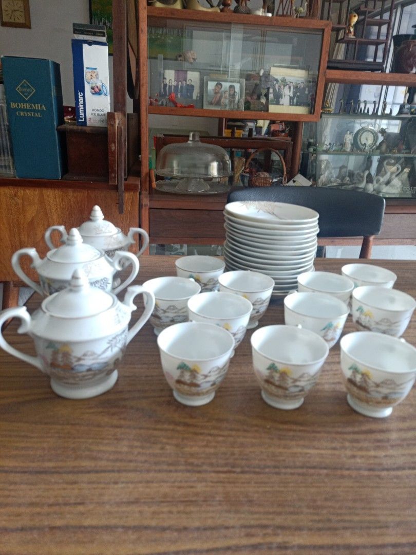 Antique vintage Japan Geisha porcelain egg shell tea sets, Hobbies ...