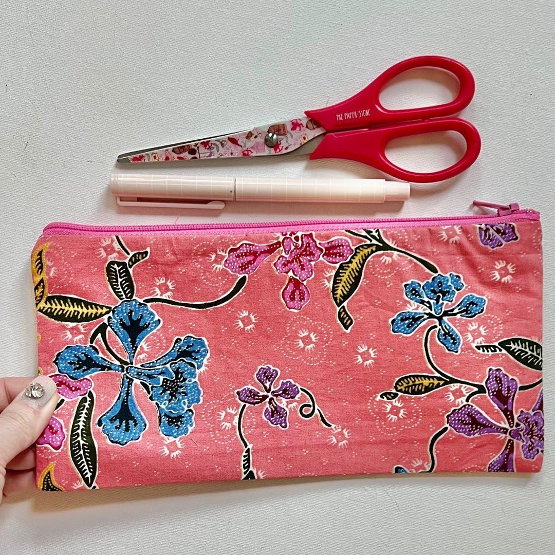 Batik Pencil Case / Cosmetic Pouch Handmade in Singapore, Women's ...