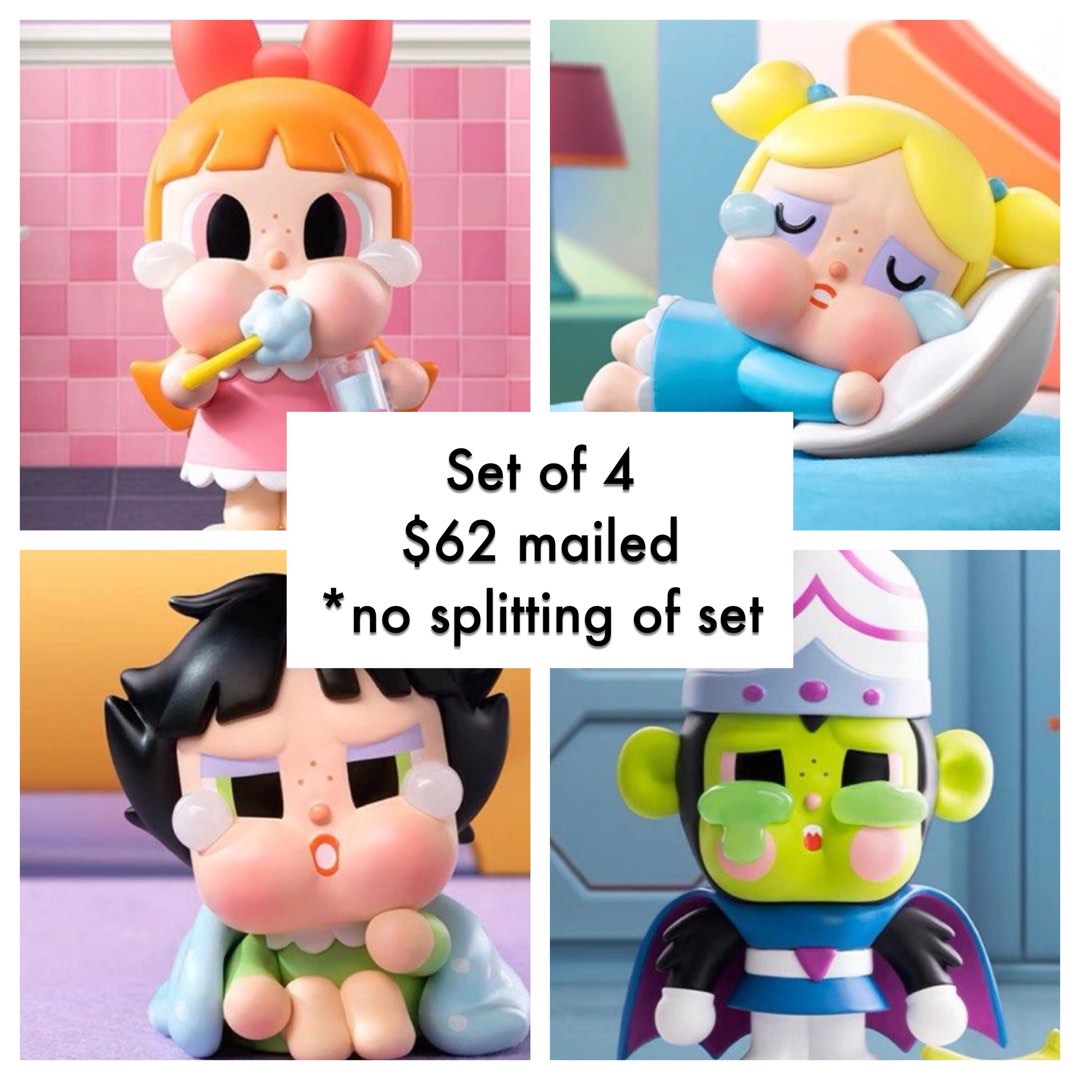 BNIF Set of 4/ Popmart PPG Cry Baby Bedtime Bubbles , Brushing Teeth ...