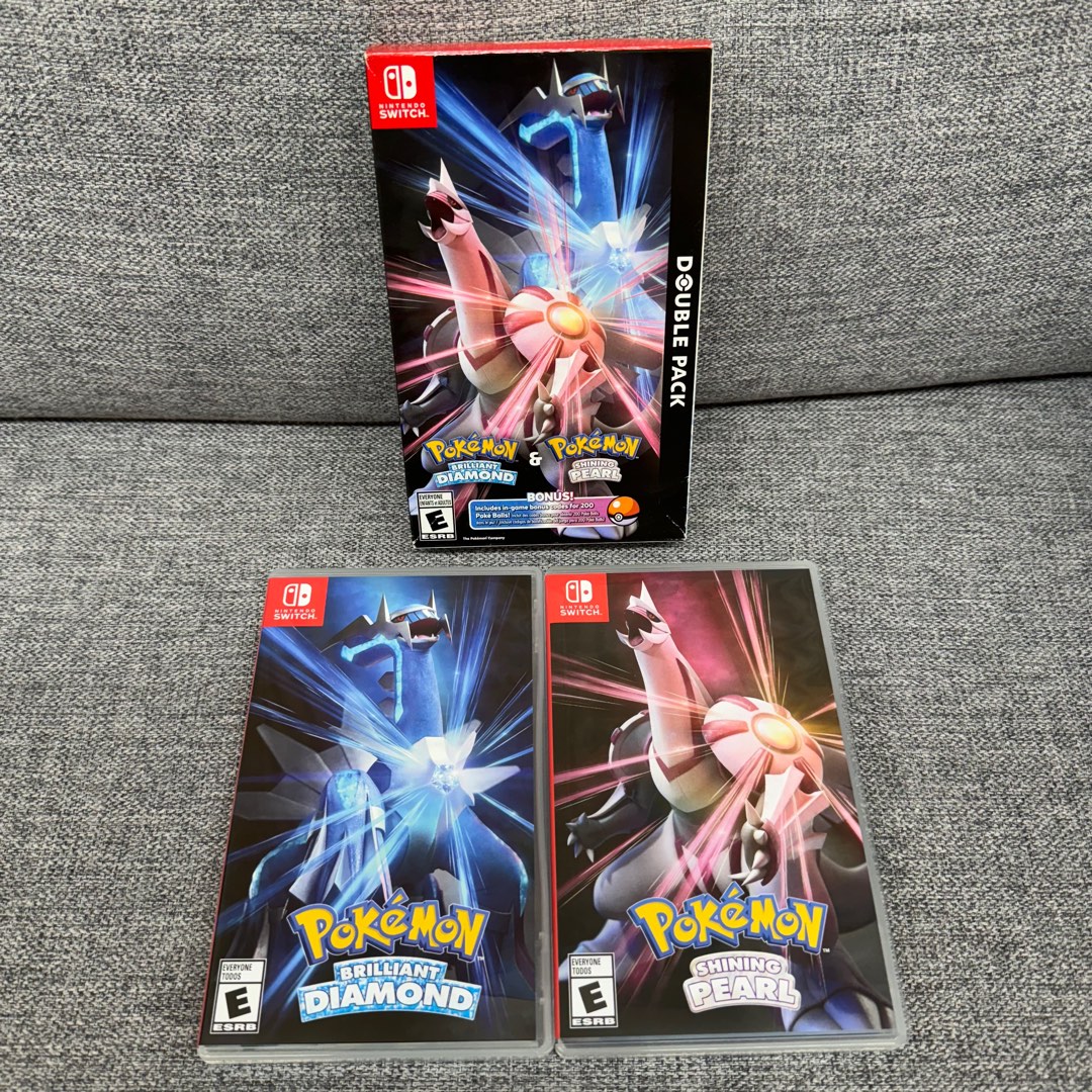 Double Pack Pokemon Brilliant Diamond and Shining Pearl switch game ...