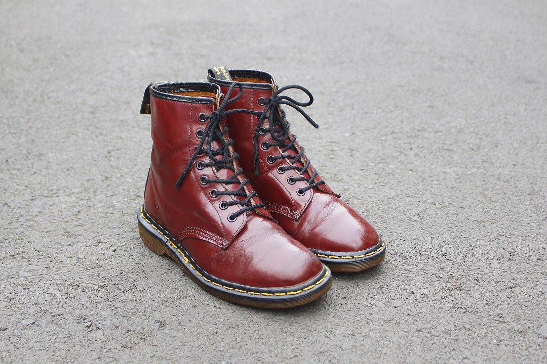 DR MARTENS 1460 RED CHERRY 5UK 38 38,5 MIE VINTAGE DOCMART ENGLAND ...