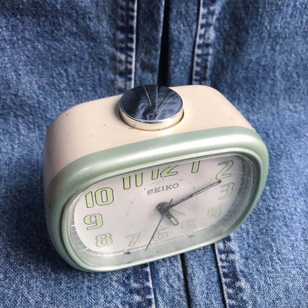 Jam Vintage Seiko Table alarm clock Space age atomic design mid century ...