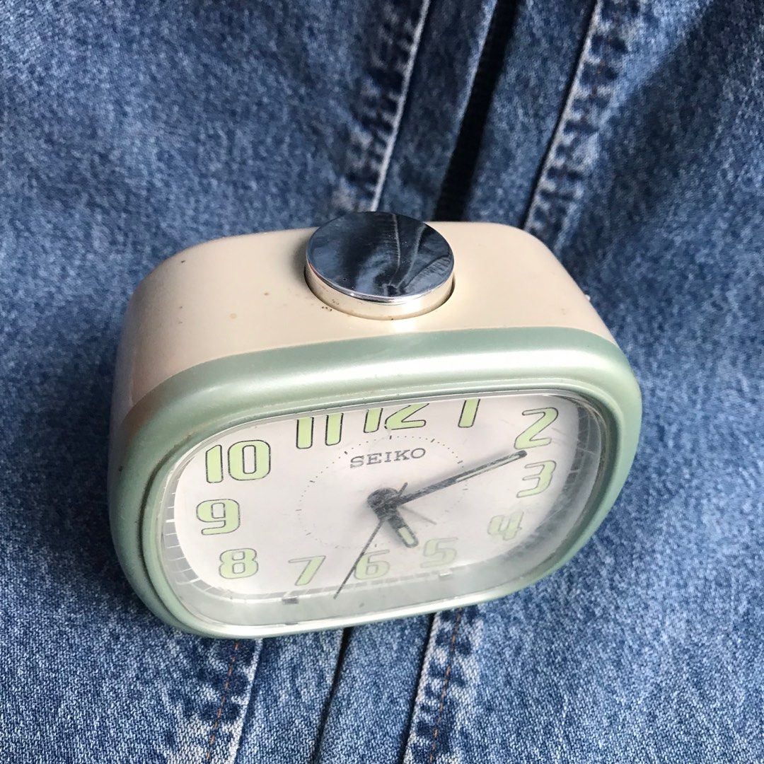 Jam Vintage Seiko Table alarm clock Space age atomic design mid century ...