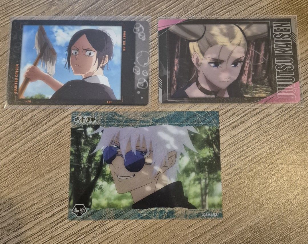 jujutsu kaisen jjk Gojo Kuroi Momo card set ( clear gum card, snapmide ...