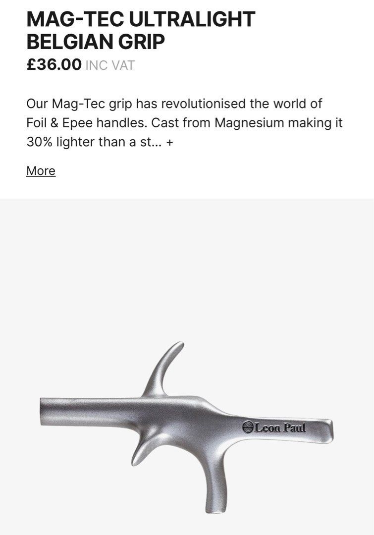 Leon Paul Fencing Mag-Tech Belgian Grip, Sports Equipment, Other Sports Equipment and Supplies ...