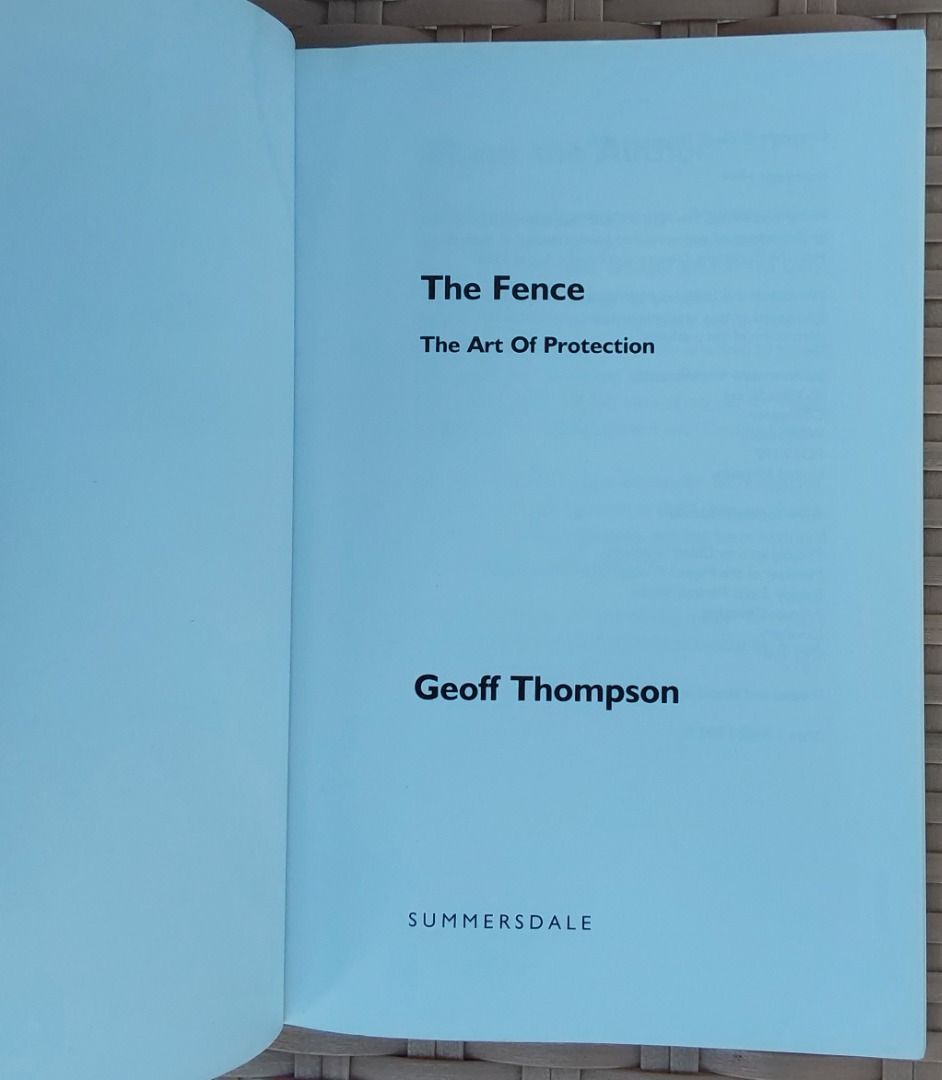 ***LIKE NEW*** MARTIAL ARTS - The Fence by Geoff Thompson, 2000 ...