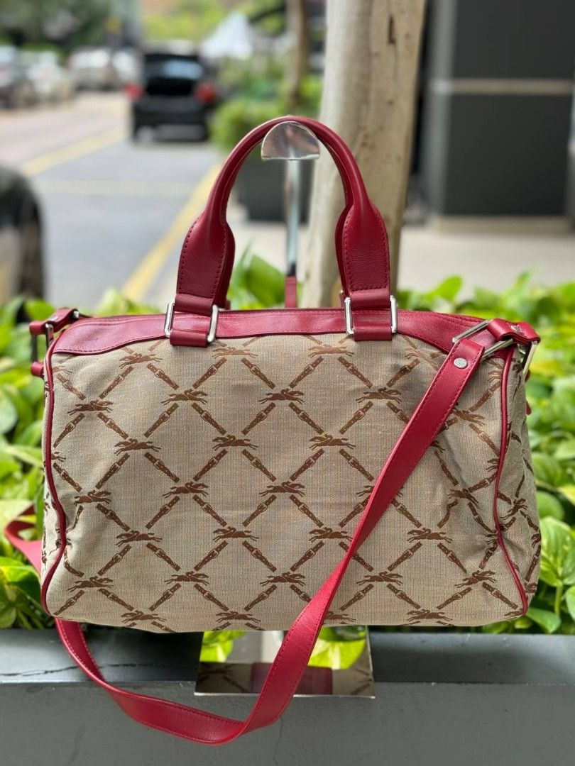 LONGCHAMP MONOGRAM JACQUARD BOSTON BAG, Luxury, Bags & Wallets on Carousell