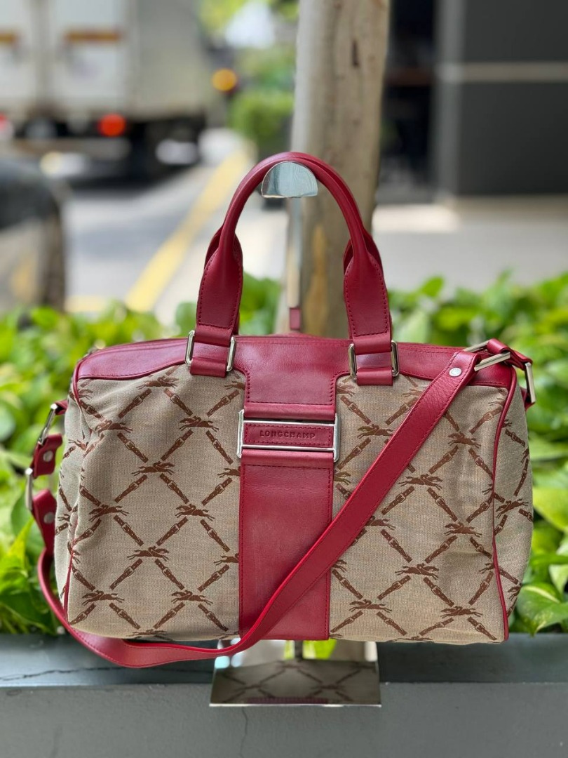 LONGCHAMP MONOGRAM JACQUARD BOSTON BAG, Luxury, Bags & Wallets on Carousell