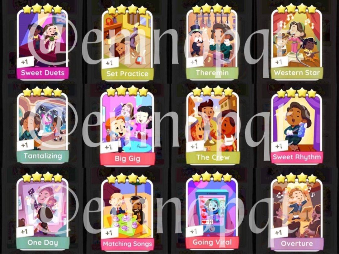 Monopoly Go! Making Music (All 4⭐️ Sticker), Video Gaming, Gaming ...