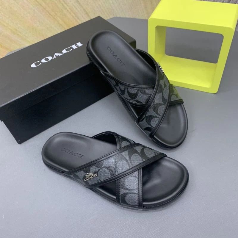 New Coach Original Classic Black Signature Collection SANDAL Slippers ...
