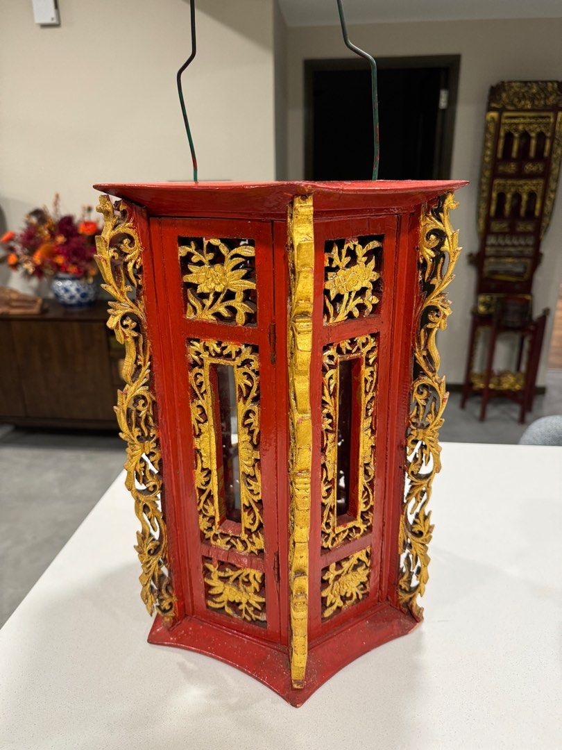 Peranakan wood lantern, Hobbies & Toys, Collectibles & Memorabilia ...