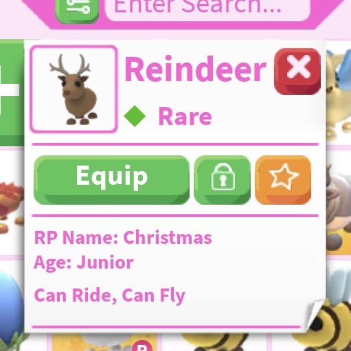 Roblox Adopt Me Pet Fly Ride FR Reindeer Rare, Video Gaming, Gaming ...
