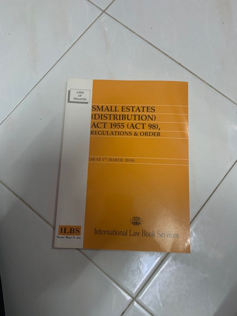 SMALL ESTATE (DISTRIBUTION) ACT 1955, Hobbies & Toys, Books & Magazines ...