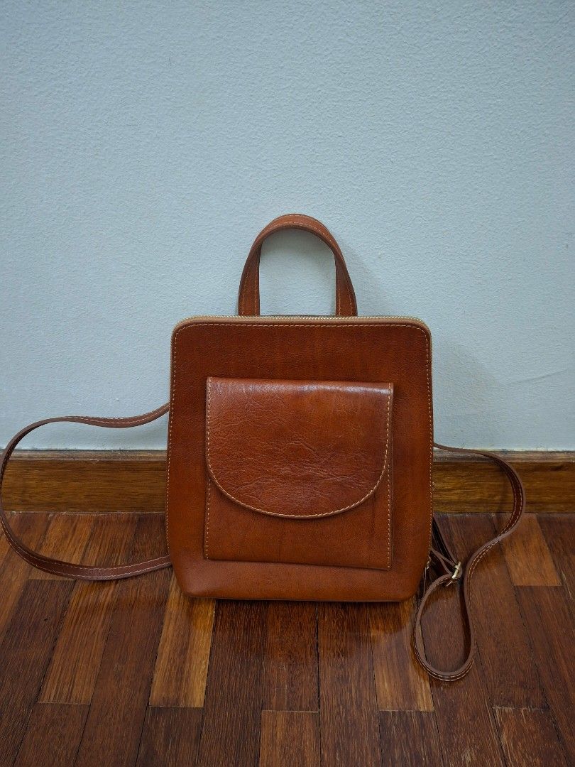 (Made in Italy) Venice Leather Backpack, Women's Fashion, Bags ...