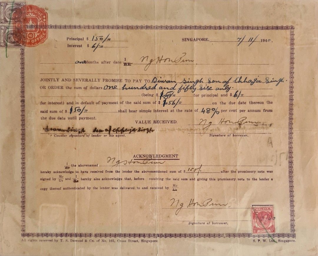 1940 Promissory note was excuted during Japanese occupation of ...