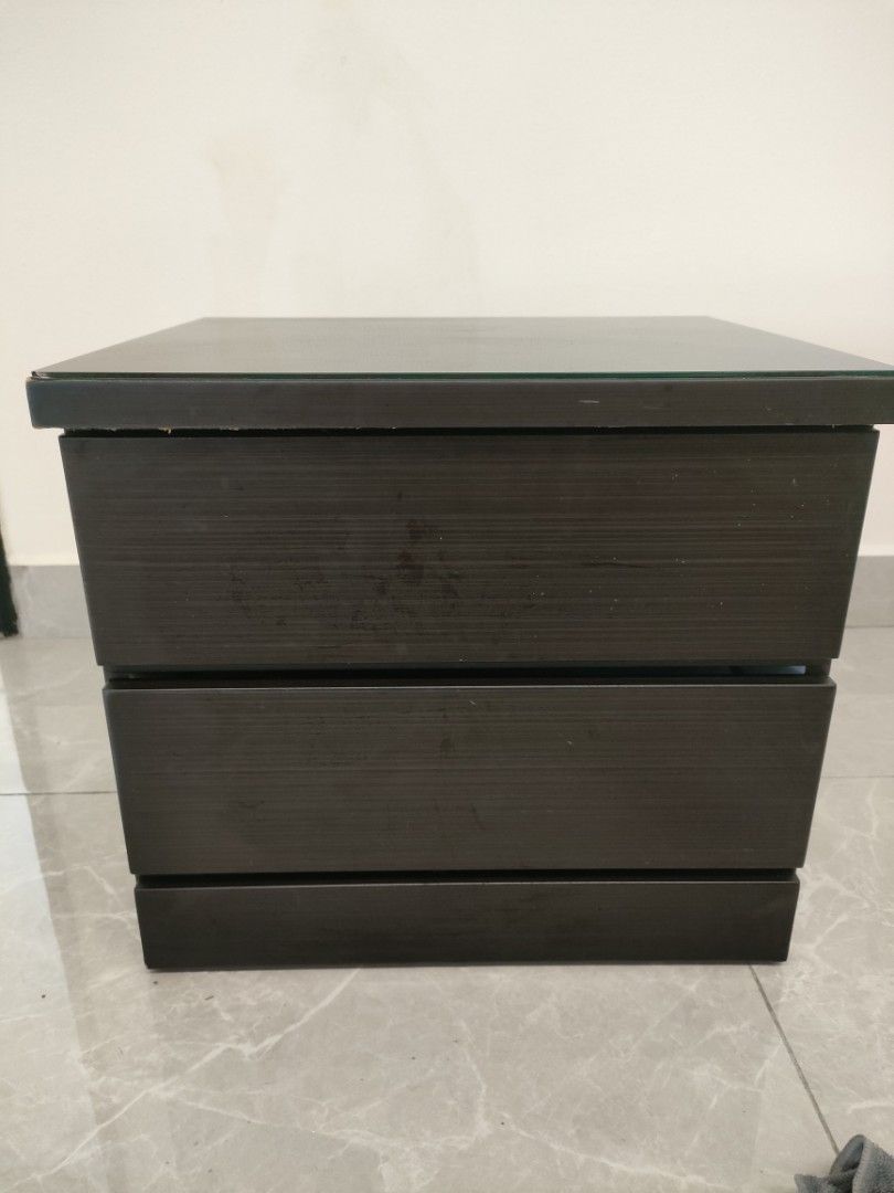 2 Tier Drawer Solid Wood Side Table, Furniture & Home Living, Furniture ...