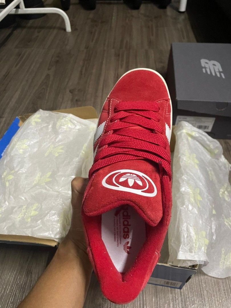 Adidas campus red, Men's Fashion, Footwear, Sneakers on Carousell