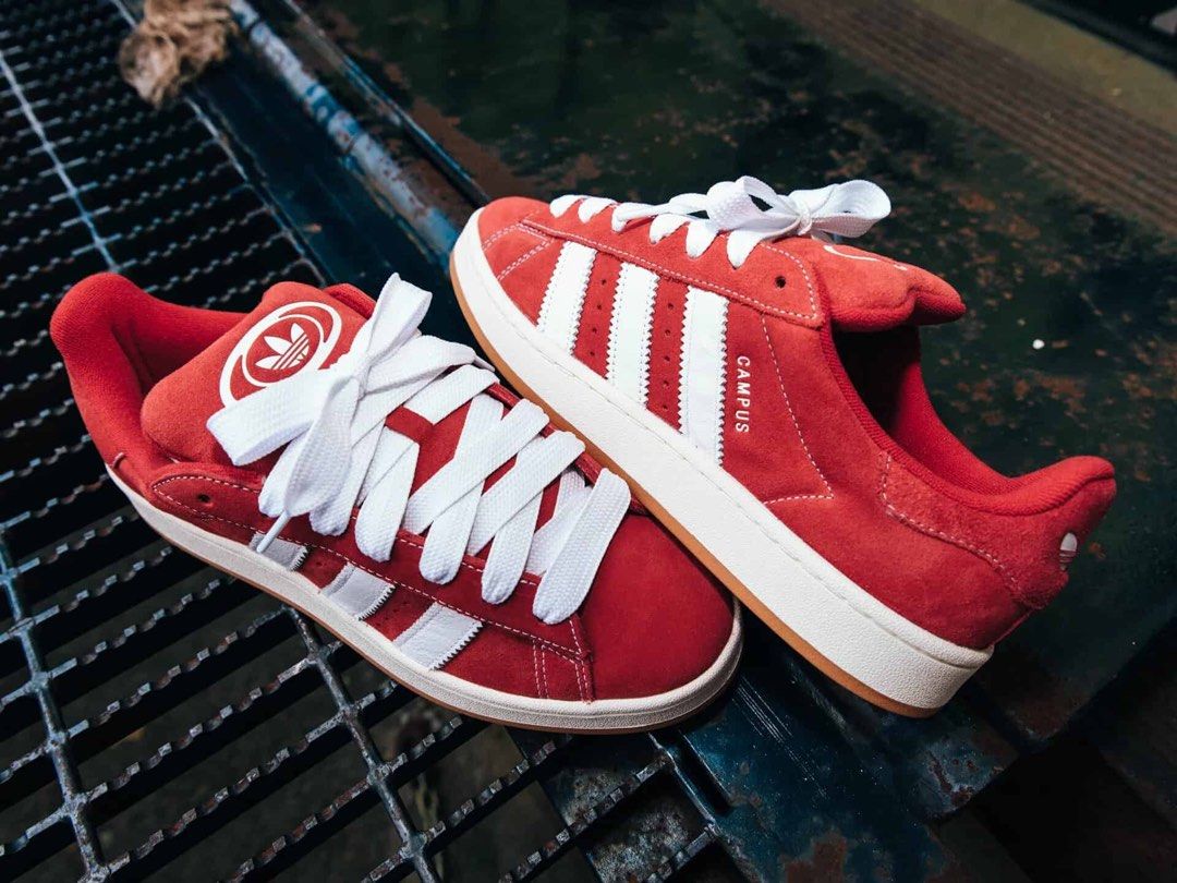 Adidas campus red, Men's Fashion, Footwear, Sneakers on Carousell