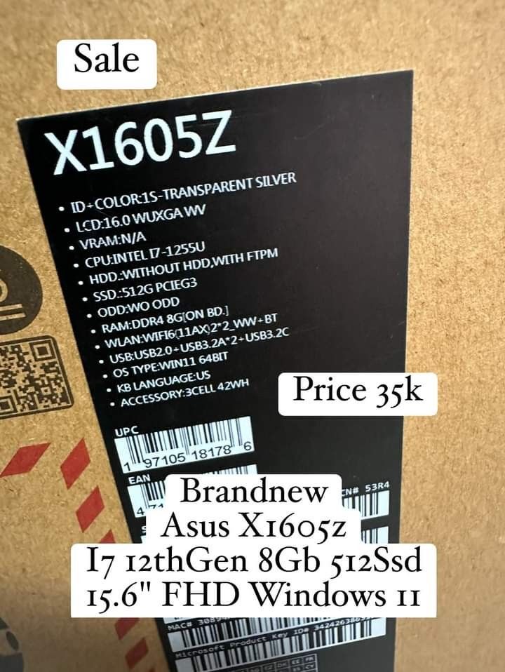 Asus X1605Z Core i7 12thGen 8Gb 512Ssd UHD Graphics 15" FullHD Win11 ...