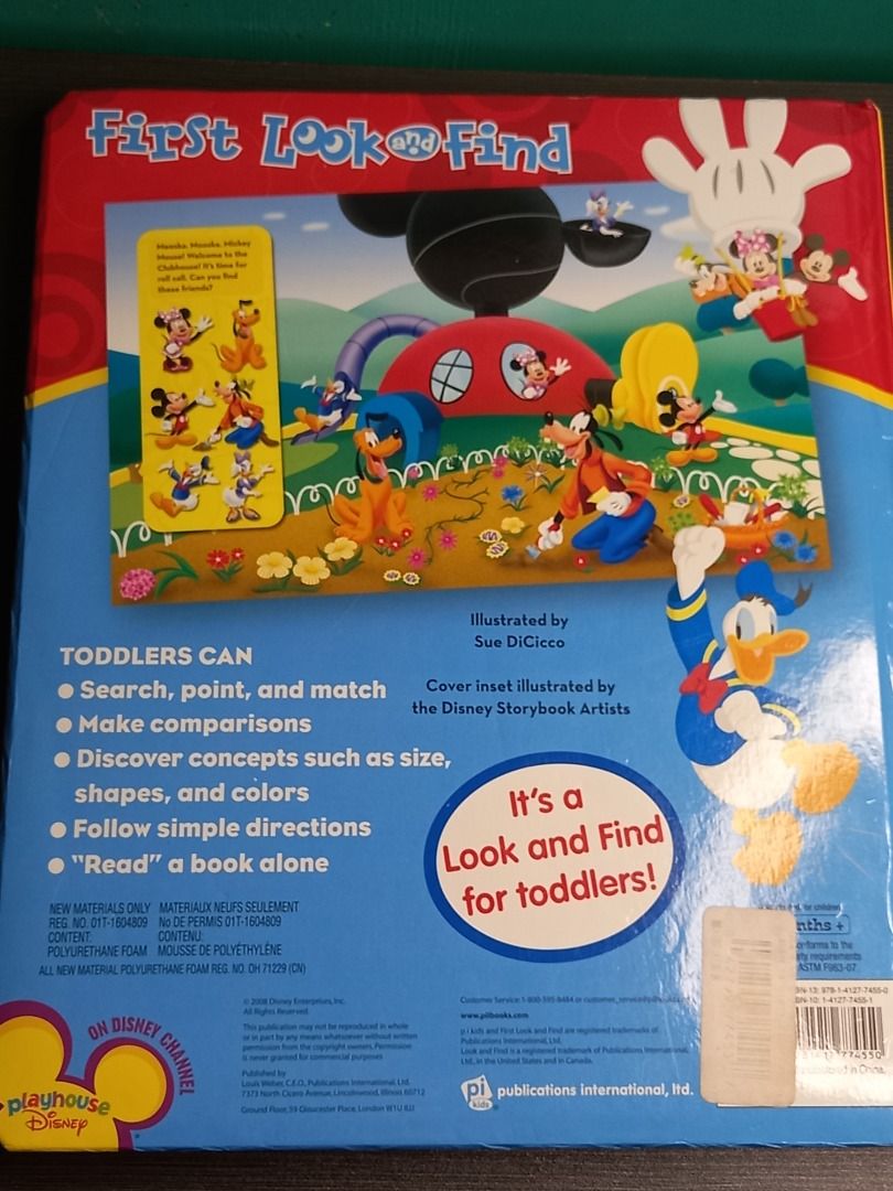 Disney First Look and Find Mickey Mouse Clubhouse Board Book, Hobbies ...