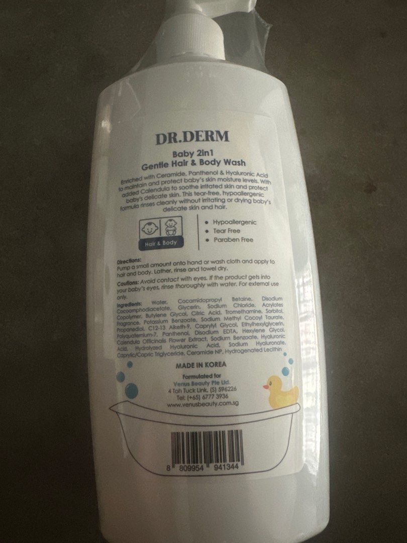 Dr. Derm baby 2in1 hair and body wash, Babies & Kids, Bathing ...