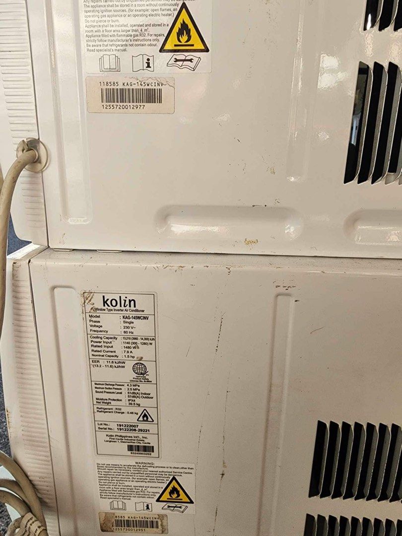 Kolin 1.5hp window type Full inverter, TV & Home Appliances, Air ...