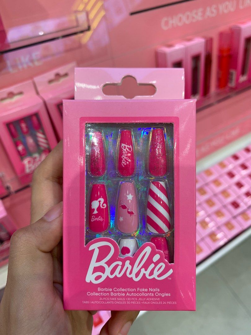 Miniso Barbie Pink Fake Nails, Beauty & Personal Care, Hands & Nails on ...