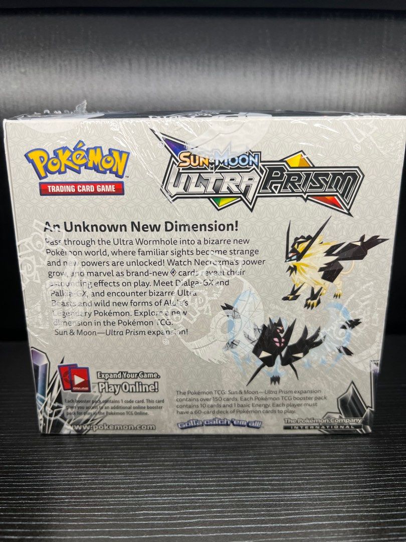 Pokemon TCG Ultra Prism Booster Box Sun and Moon English, 興趣及遊戲, 玩具 ...