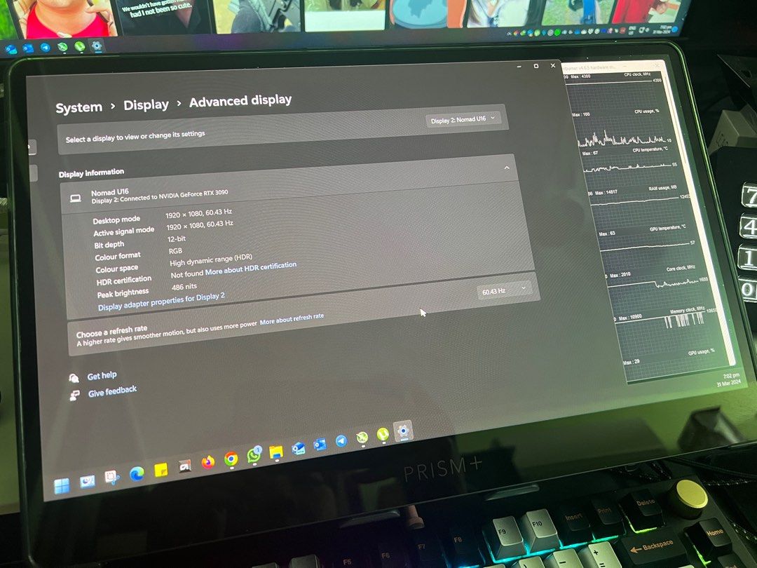 Prism+ Nomad Ultra 16 OLED Portable Monitor, Computers & Tech, Parts ...